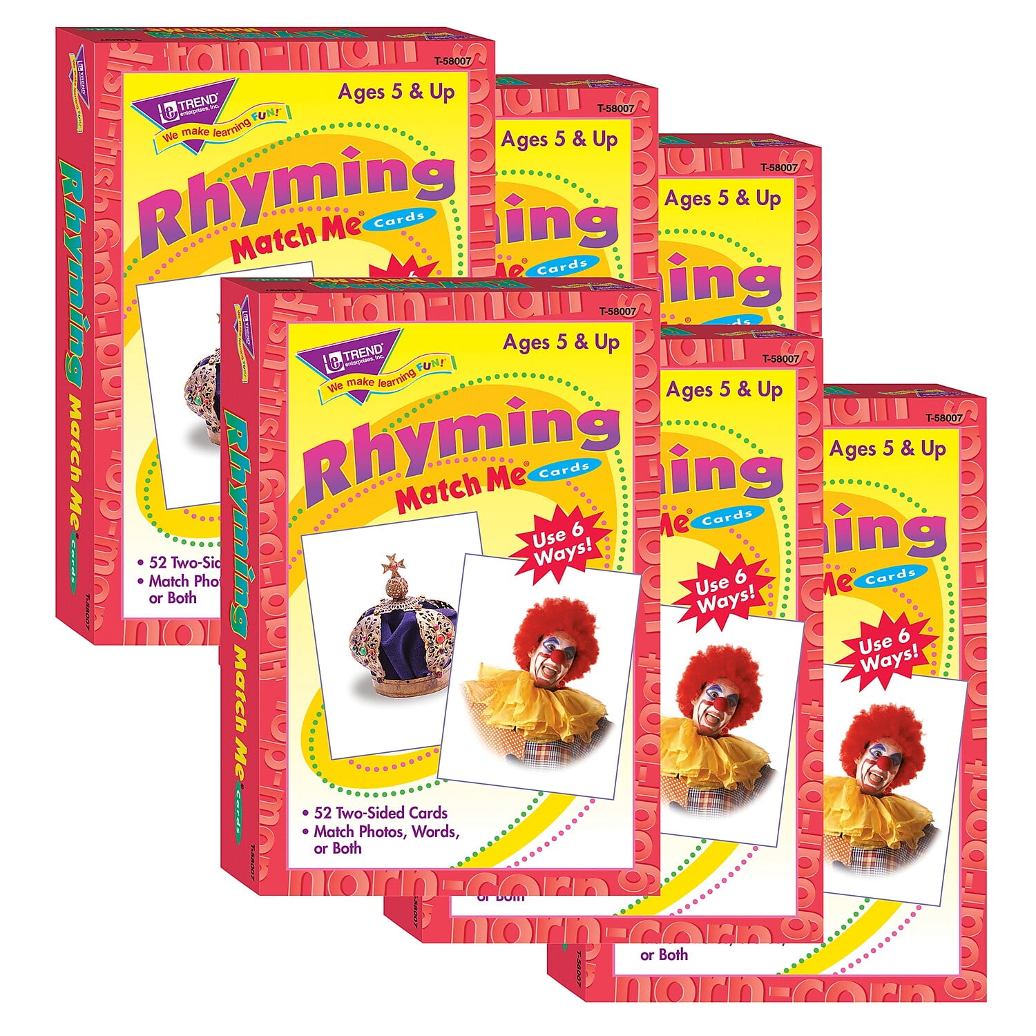 Rhyming Words Match Me Cards, 6 Packs, by TREND - Walmart.com
