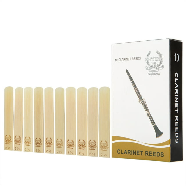 Rhythm Clarinet Reeds, Strength 2.5, 10-pack with Individual Plastic ...