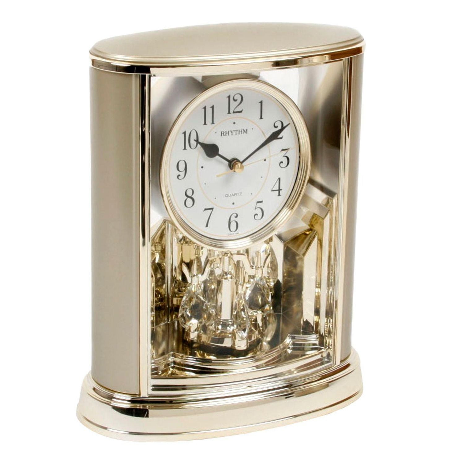 Rhythm Cont Mantel Clock 2 Tone Oval with Rotating Pendulum - Walmart.com