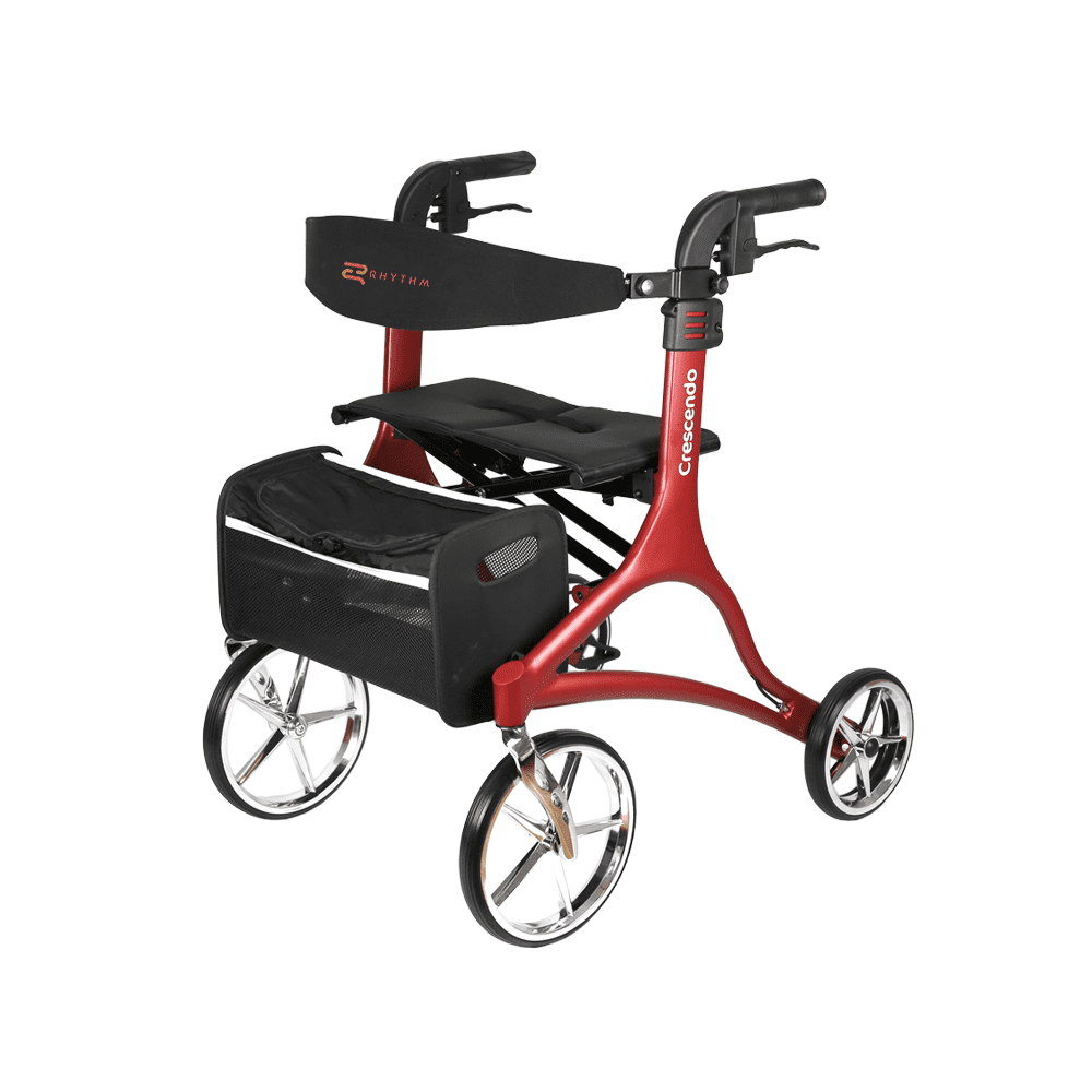 Rhythm Healthcare Mobility Aids Crescendo Rolling Walker Rollator Red ...