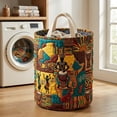Rhythm Roots Quilted Laundry Basket, Storage Bin Laundry Basket Fabric ...