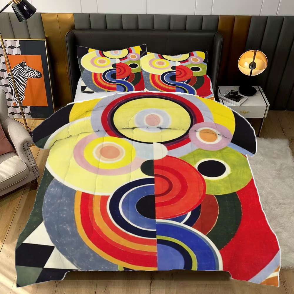 Rhythm Sonia Delaunay Ruffle Comforter Set Queen Size Bedding Set For ...