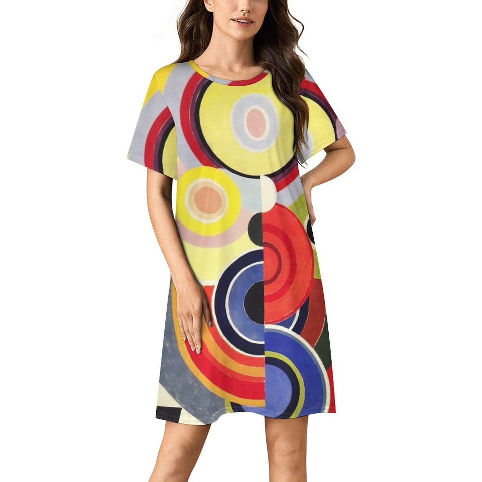 Rhythm Sonia Delaunay Ruffle Women Nightgown Sleepwear Short Sleeves ...