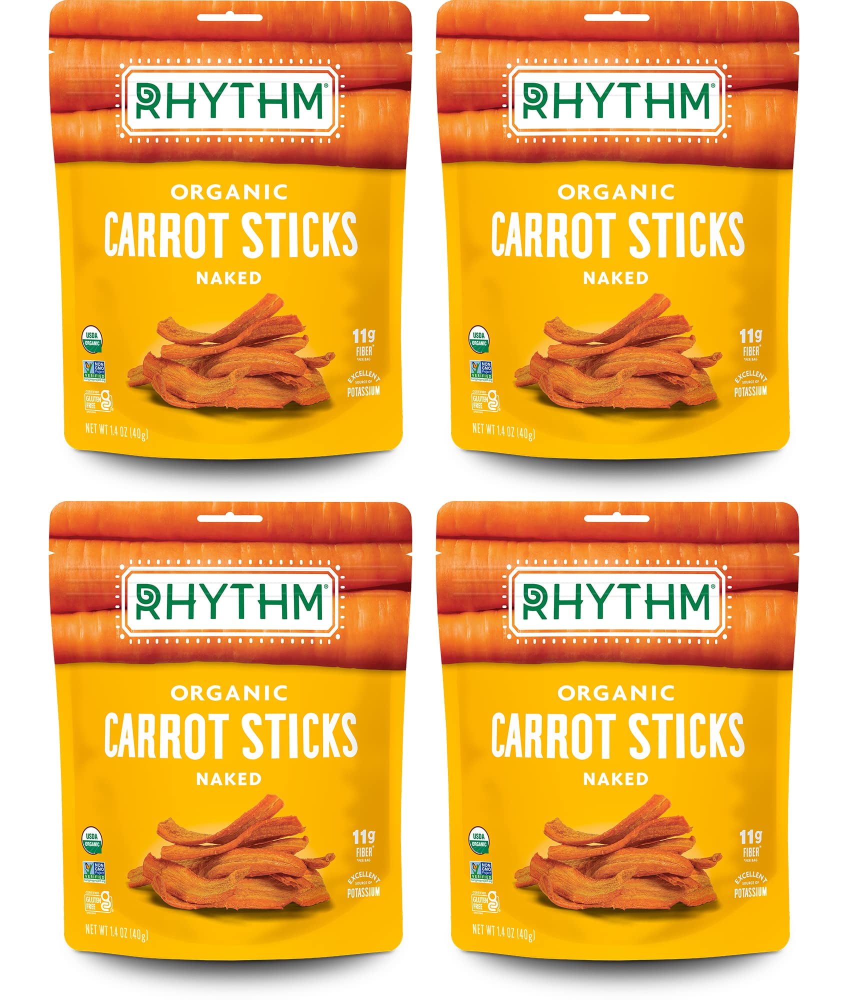 Rhythm Superfoods Carrot Sticks, CI30 Naked, Organic & Non-GMO, 1.4 ...