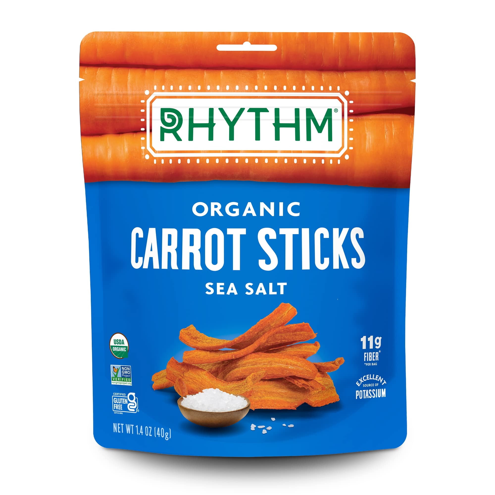 Rhythm Superfoods Carrot Sticks, OIF8 Salted, Organic & Non-GMO, 1.4 Oz ...