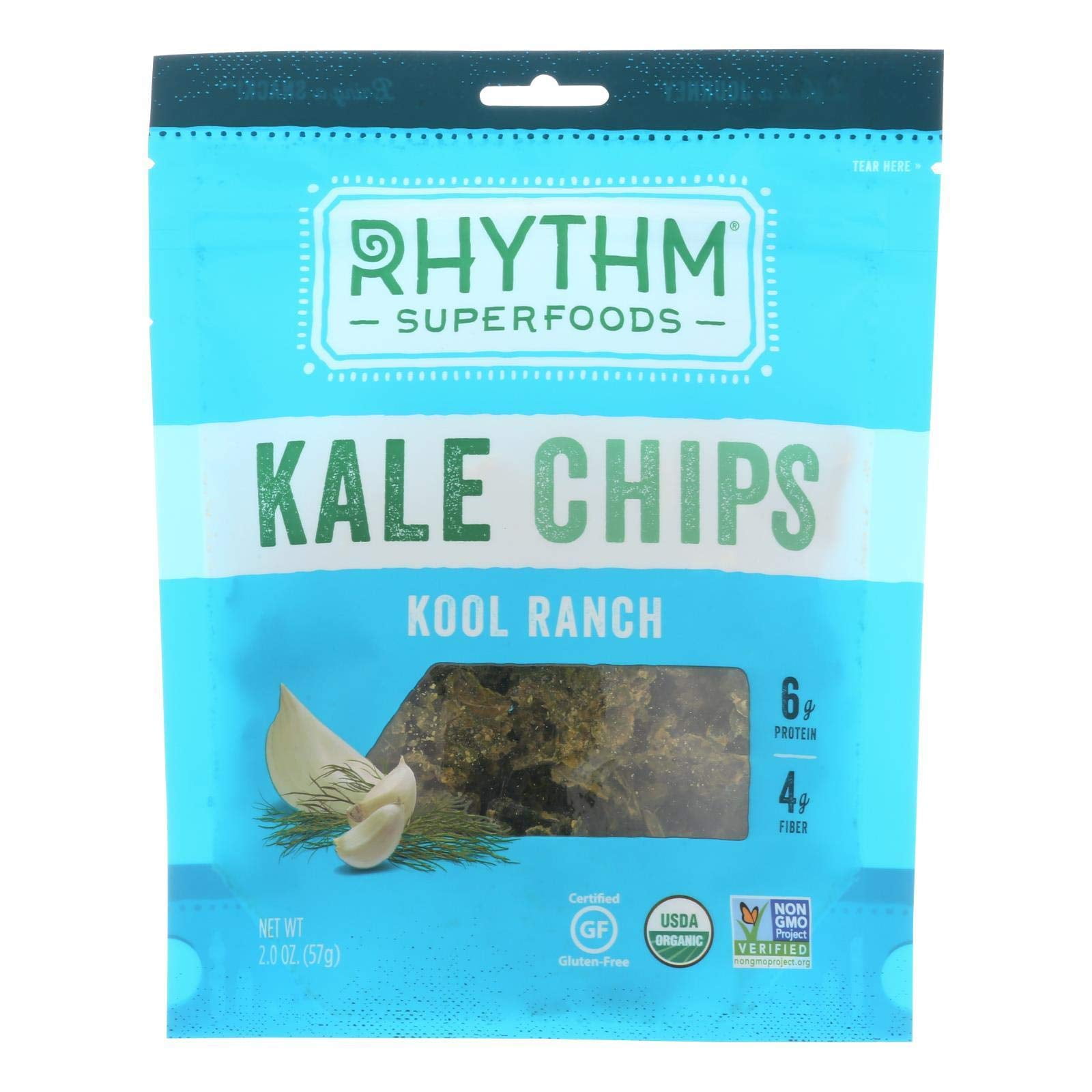 Rhythm Superfoods Organic Kool Ranch Kale Chips, 2 Ounce - 12 per case ...