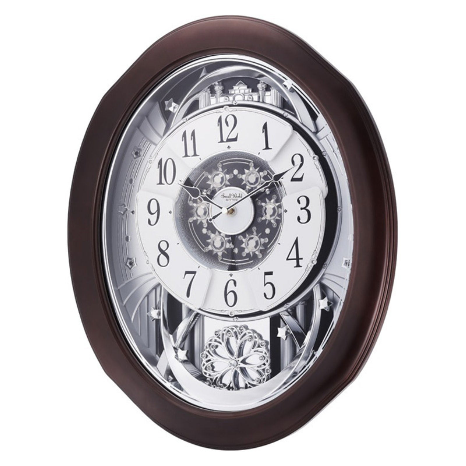 Rhythm USA Musical Motion Pendulum Wall Clock, Solid Walnut Wood with ...