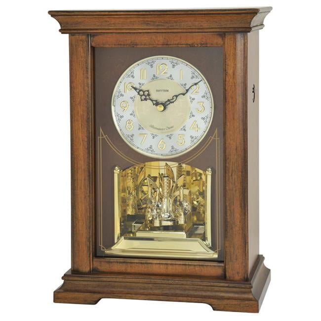 Rhythm USA CRH270UR06 Wooden Musical Analog Solid Wood Quartz Tabletop ...