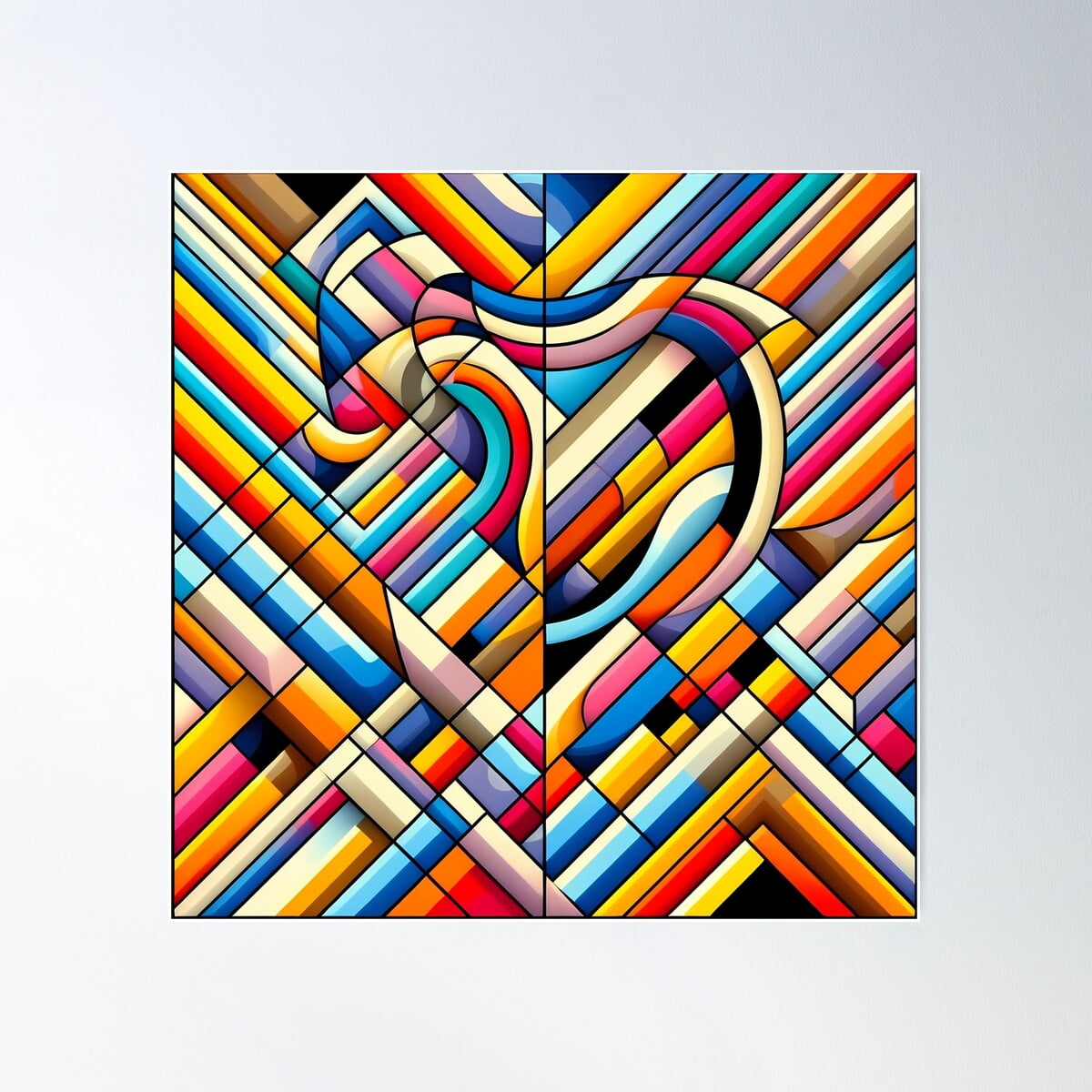 Rhythmic Abstractions: Dash Symphony Poster Wall Art, Modern Wall Decor ...