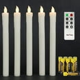 Rhytsing 10" LED Flameless Taper Candles, 5Pcs Ivory with Timer, Remote ...