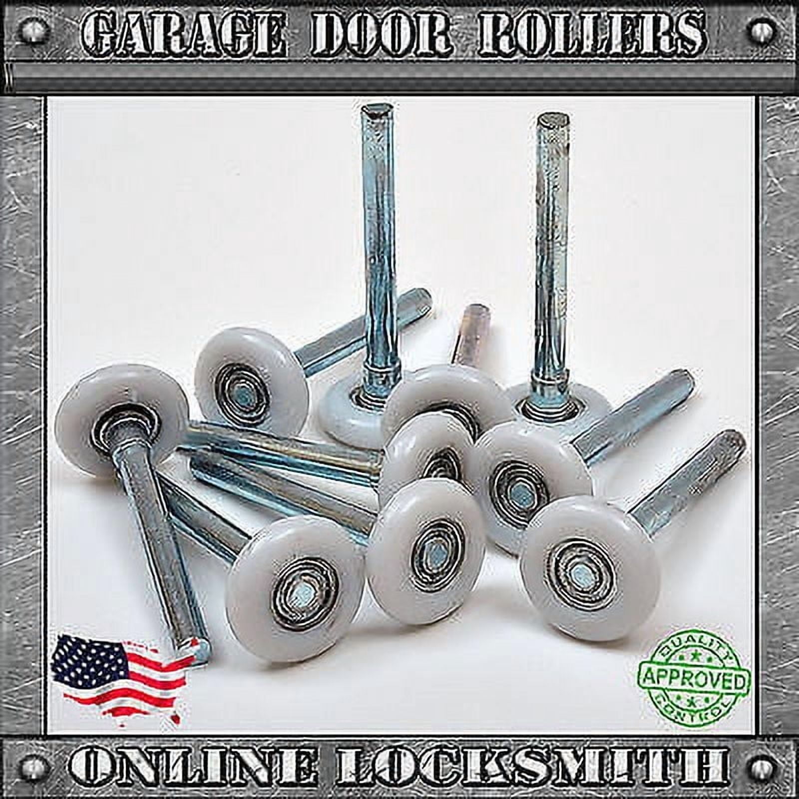 Ri-Key Security Heavy-Duty Garage Door Rollers, 10-Piece Set, Quiet ...