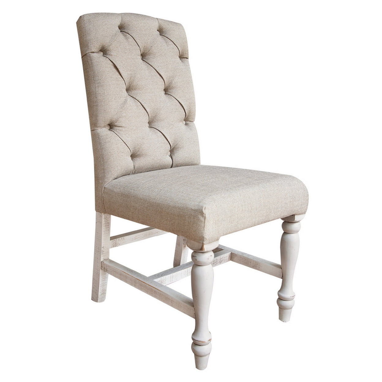 Ria 22 Inch Dining Chair, Set of 2, Mango Wood, Parson Tufted Back ...