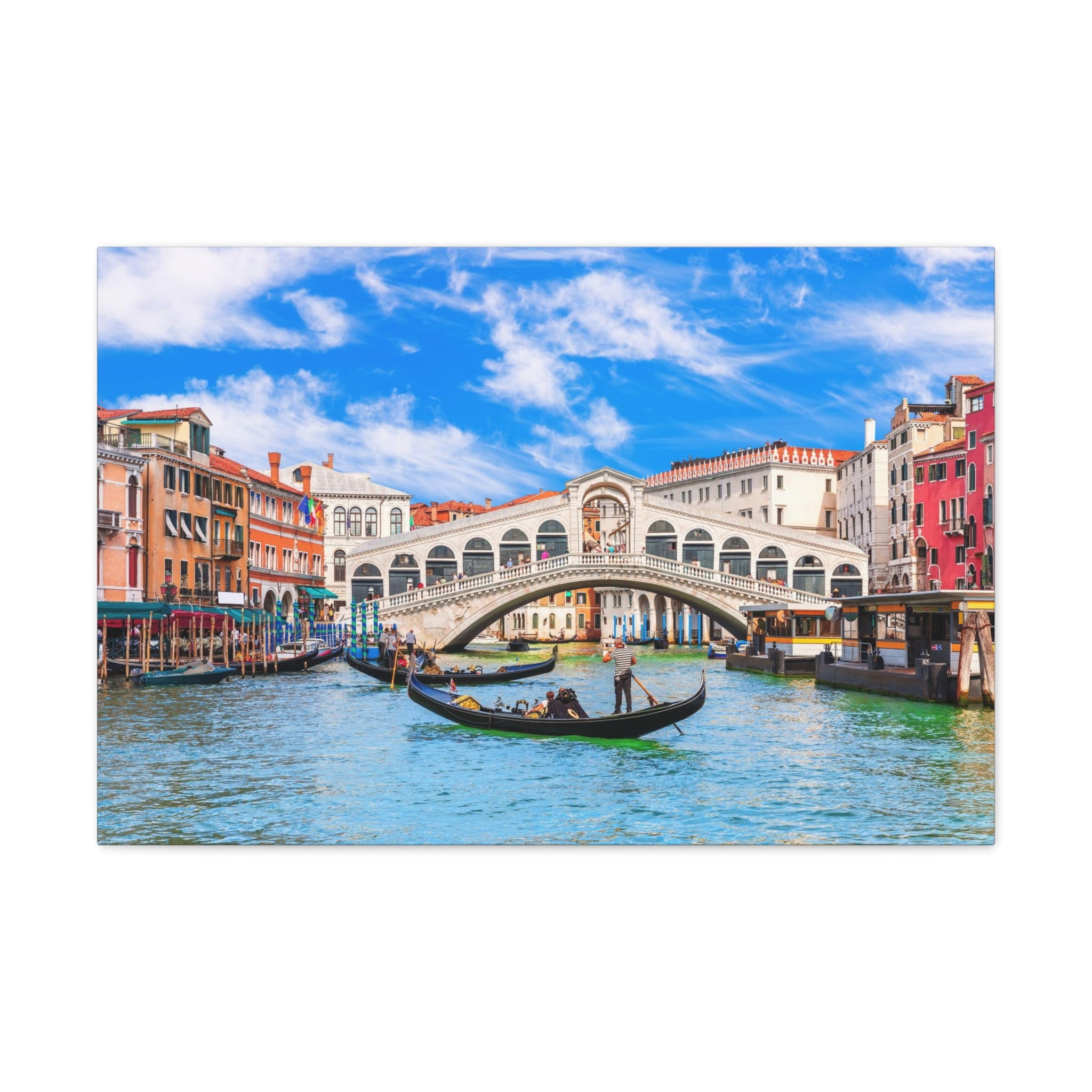 Rialto Bridge Venice Modern Multicolor Scenic Nature Photography Canvas ...