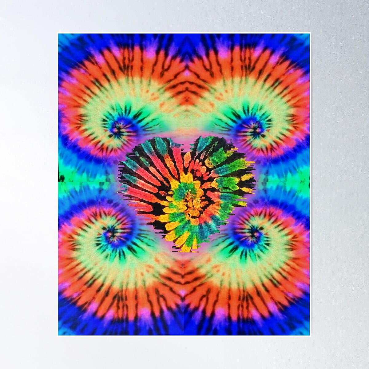 Rianbow Tie Dye Hybrid, Poster Wall Art, Modern Wall Decor For Living ...