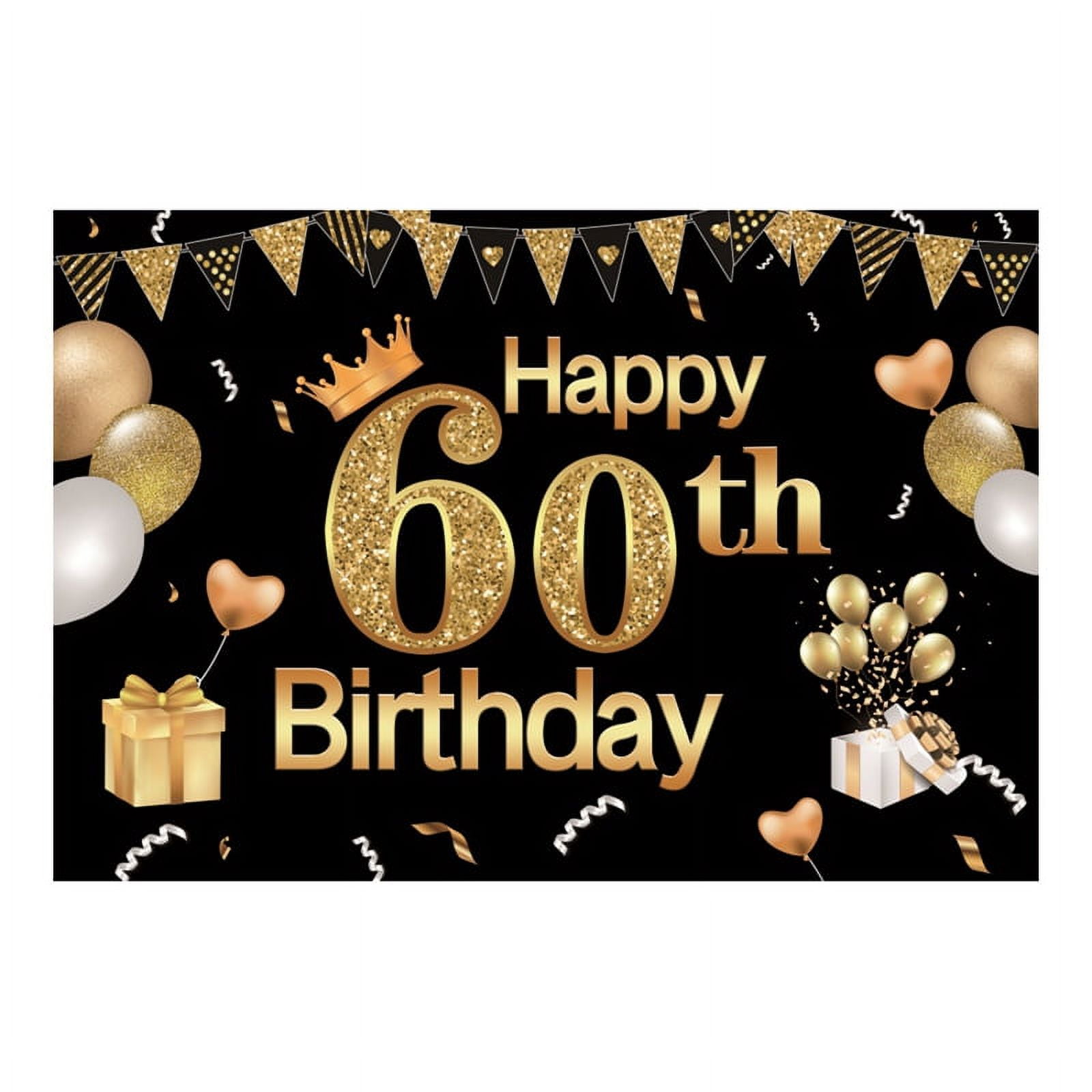 Riapawel Birthday Party Decoration Extra Large Fabric Black Gold Sign