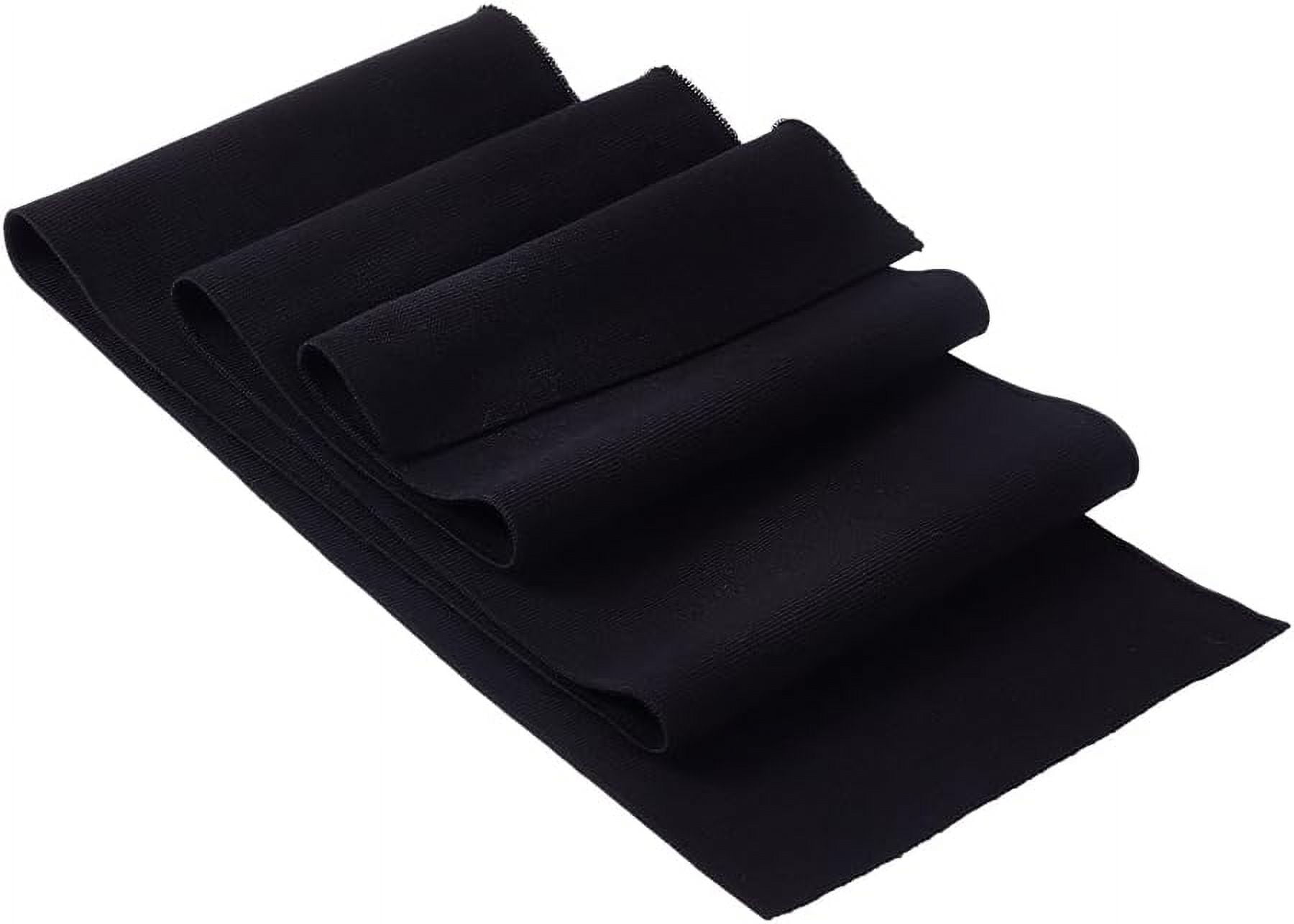 Rib Cuff Fabric 39x6inch Stretch Fine Ribbing Knit Fabric Black Elastic ...