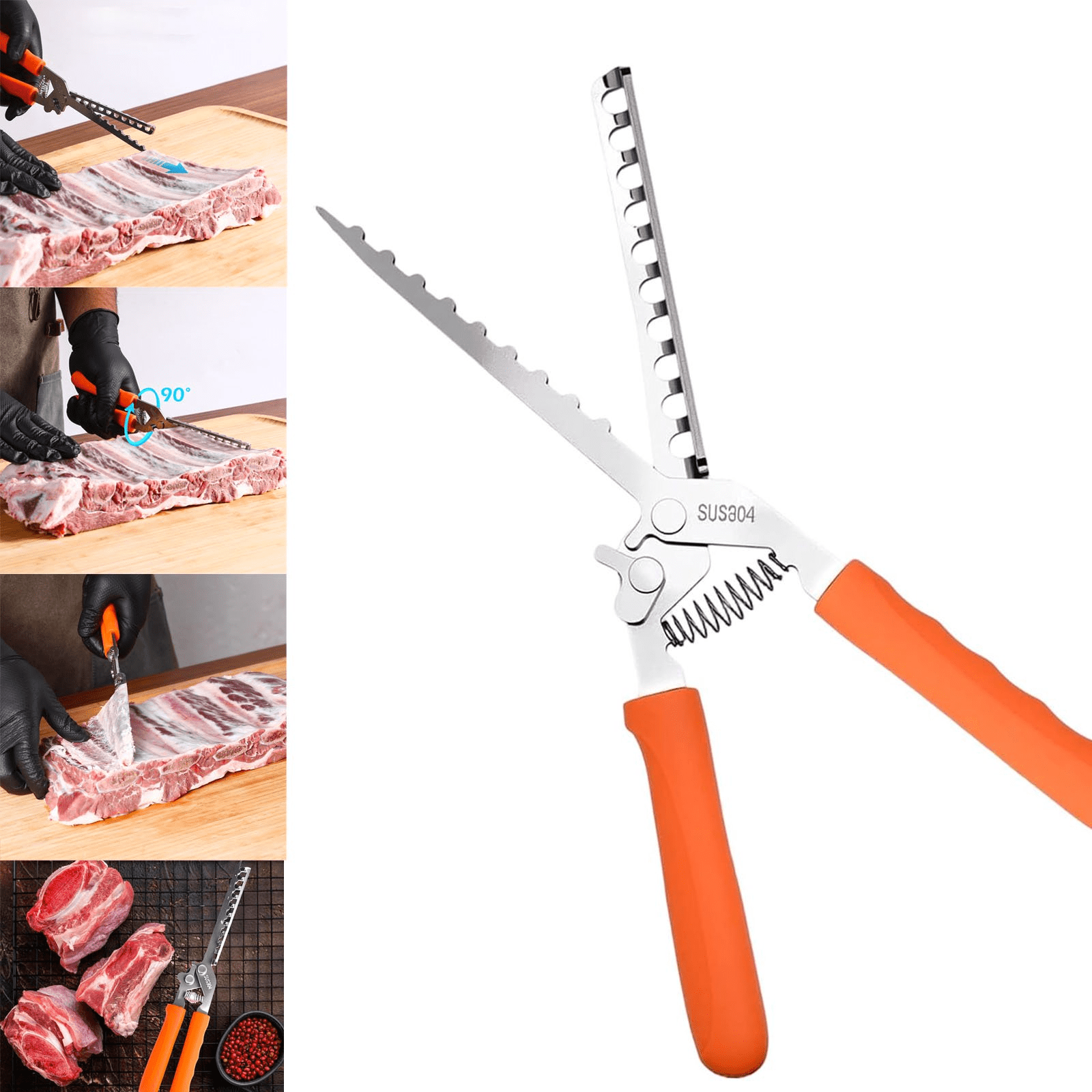 Rib Membrane Removal Tool for BBQ Rib Prep Stainless Steel Rib Membrane ...