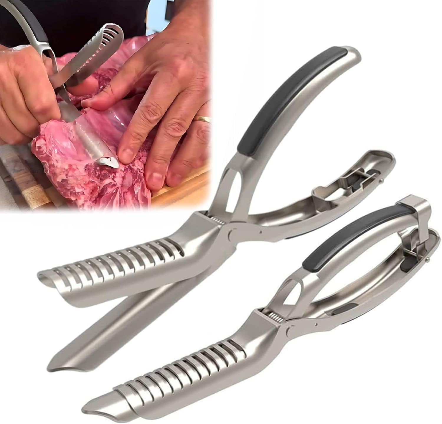 Rib Membrane Remover Stainless Steel Rib Prep Tool Kit, BBQ Meat Skin ...