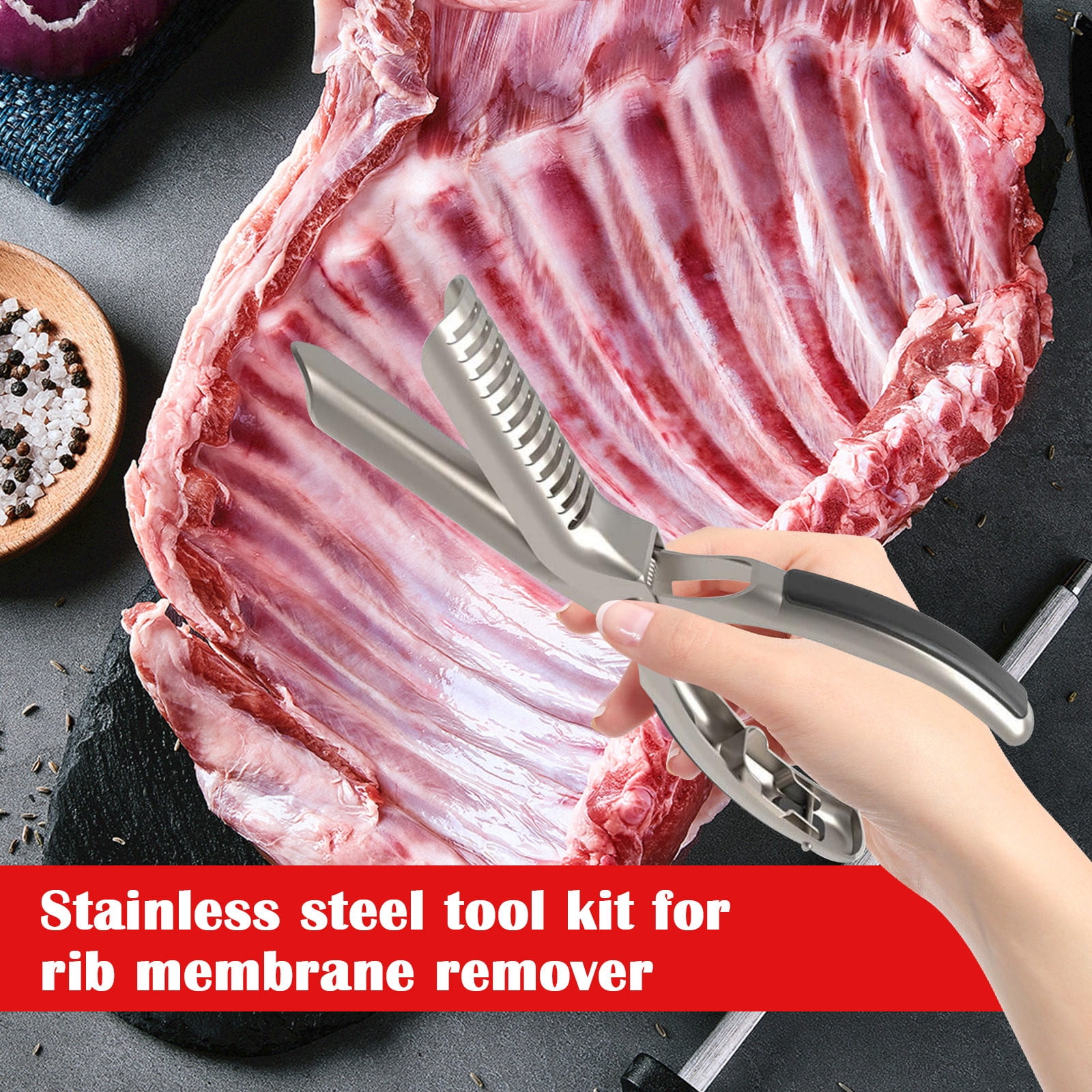 Rib Prep Tool Membrane Remover - Stainless Steel Rib Skinner Kit ...
