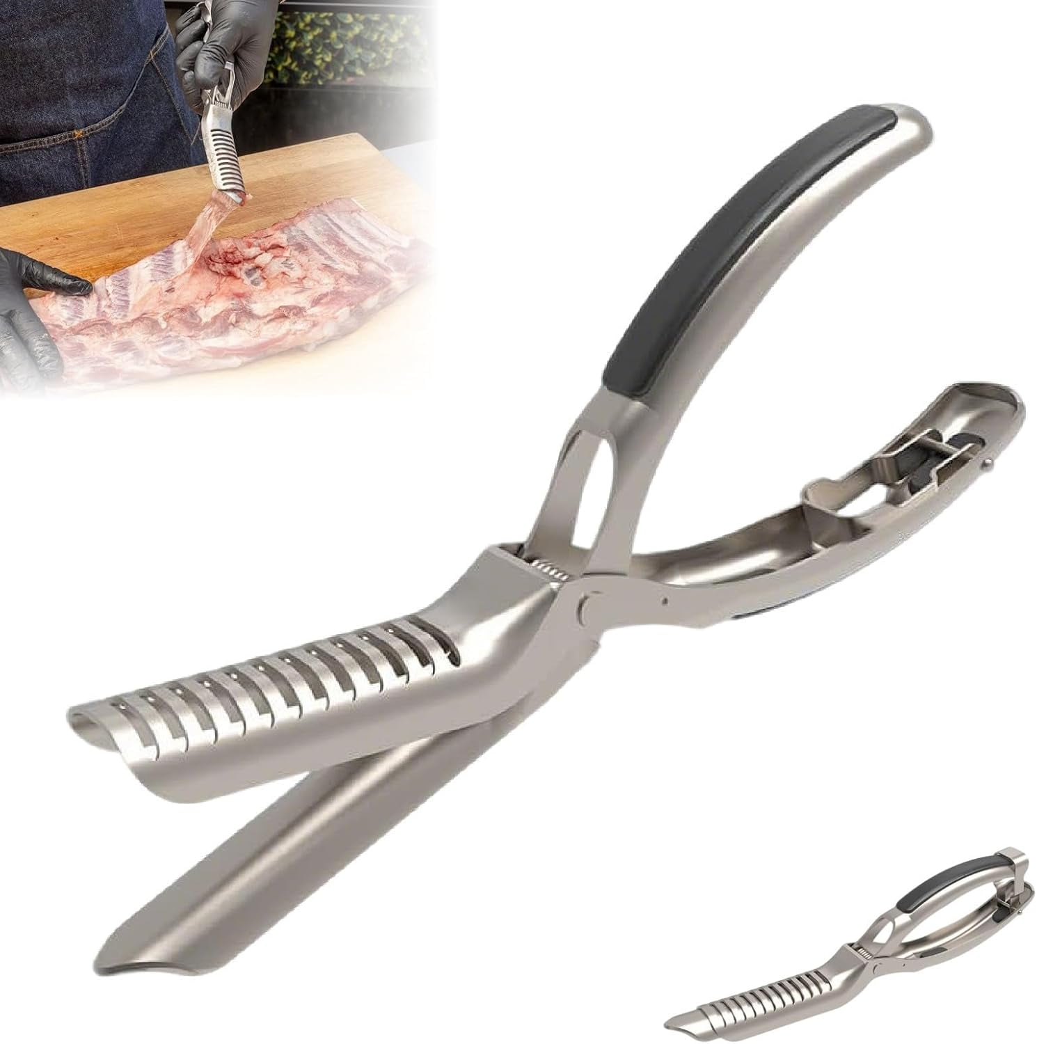 Rib Prep Tool Pro, BBQ Rib Skinner, Stainless Steel Rib Membrane ...