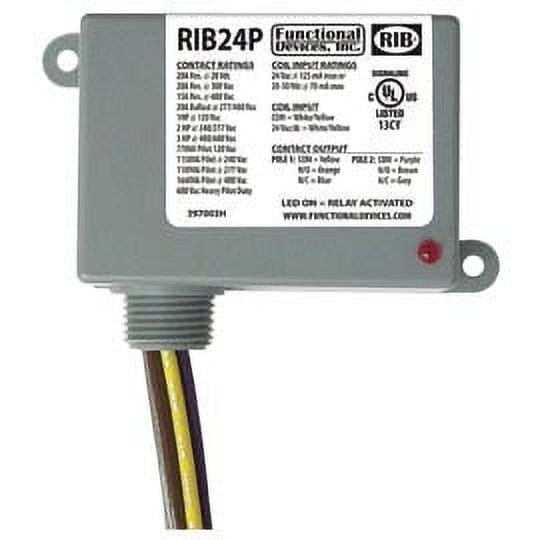 Rib RIB24P Enclosed Relay 20Amp Dpdt 24Vac/Dc - Walmart.com