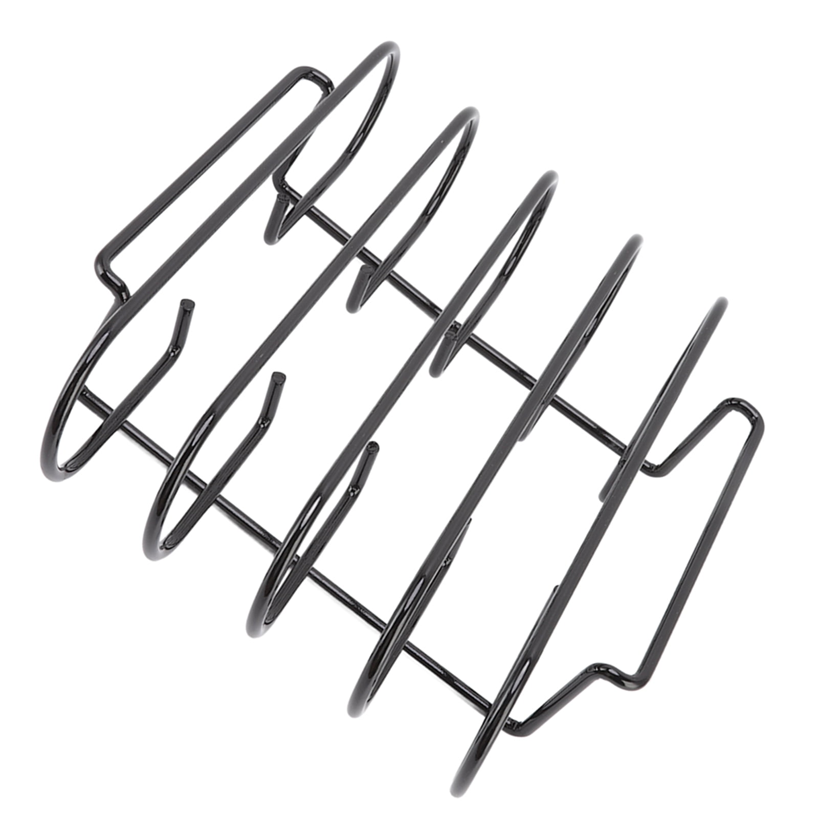 Rib Rack 4 Rows Capacity Compact Portable Iron Material Black Durable ...