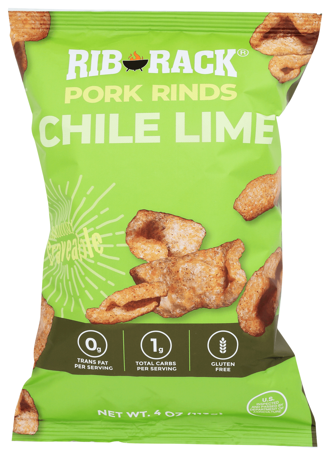 Rib Rack Chile Lime Pork Rinds 4oz - Walmart.com