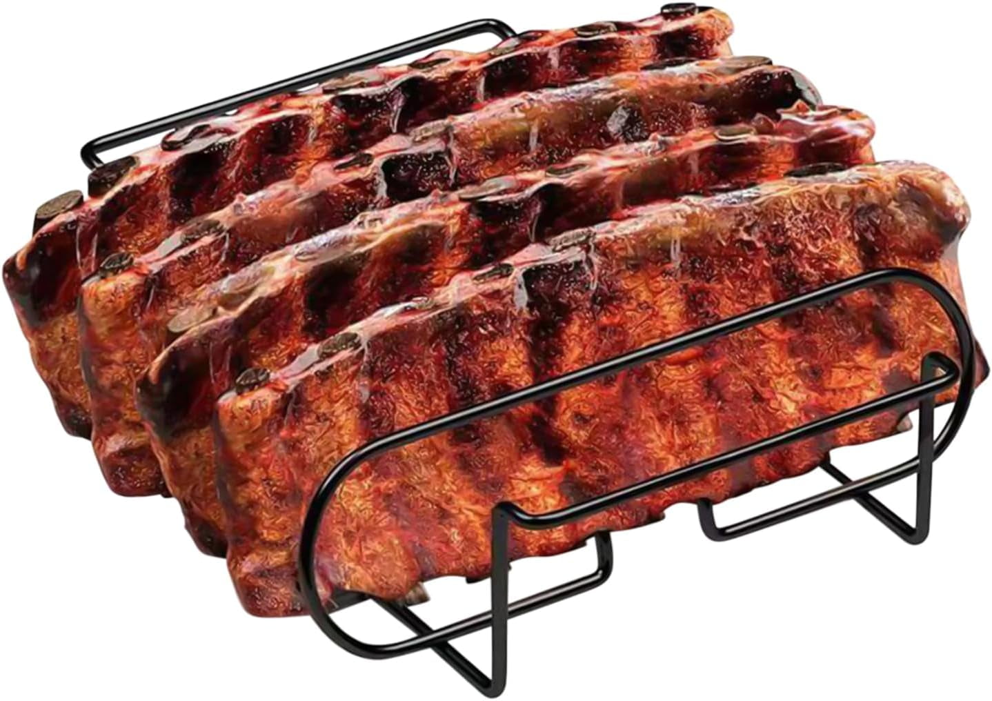 Rib Rack for Grill, Pure Stainless Steel Rib Holder, Rib Roasting Stand ...