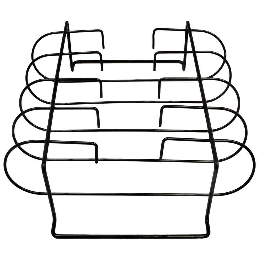 Rib Rack Porcelain Coated Steel Roasting Stand, 1-Piece Black Metal Non ...