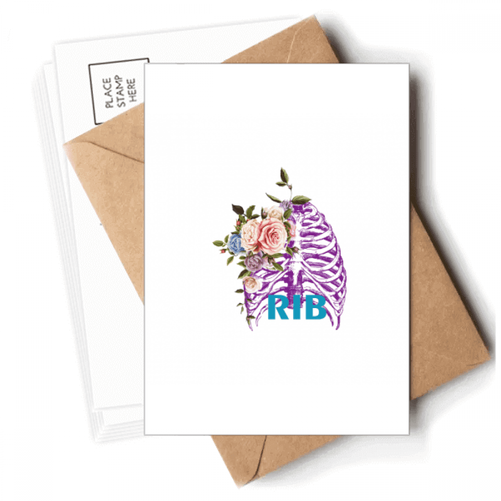 Rib Thoracic Body With Flowers Postcards Envelopes Blank Note Cards ...