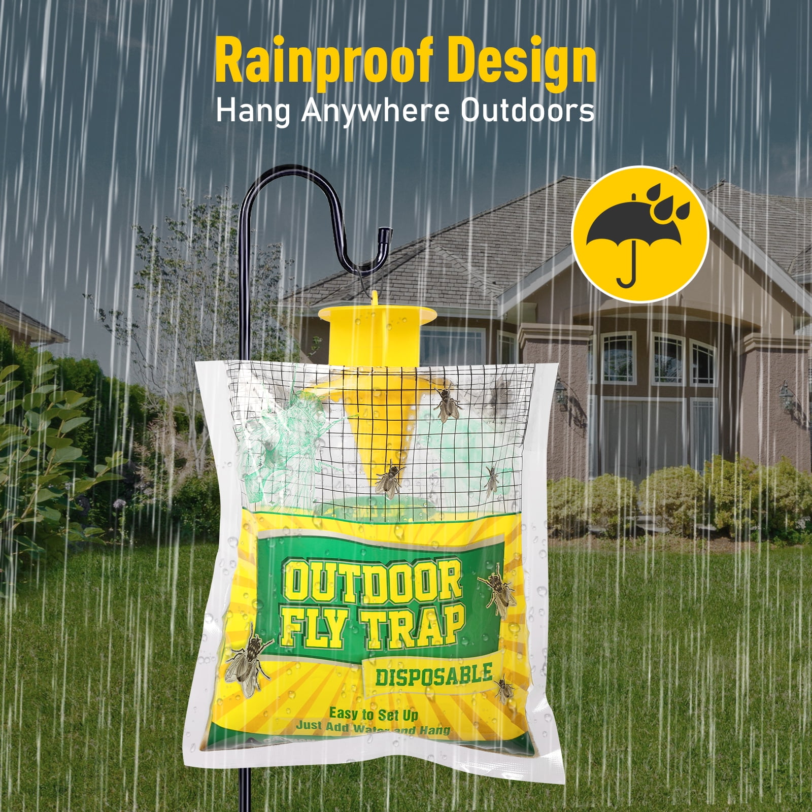 RibRave 6 Pack Fly Traps Outdoor Fly Bags Fly Catchers Outdoors ...