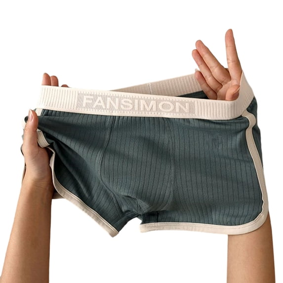 Ribbed Boxers Shorts for Men Stretch Waistband Anti Ride Up Design Soft ...