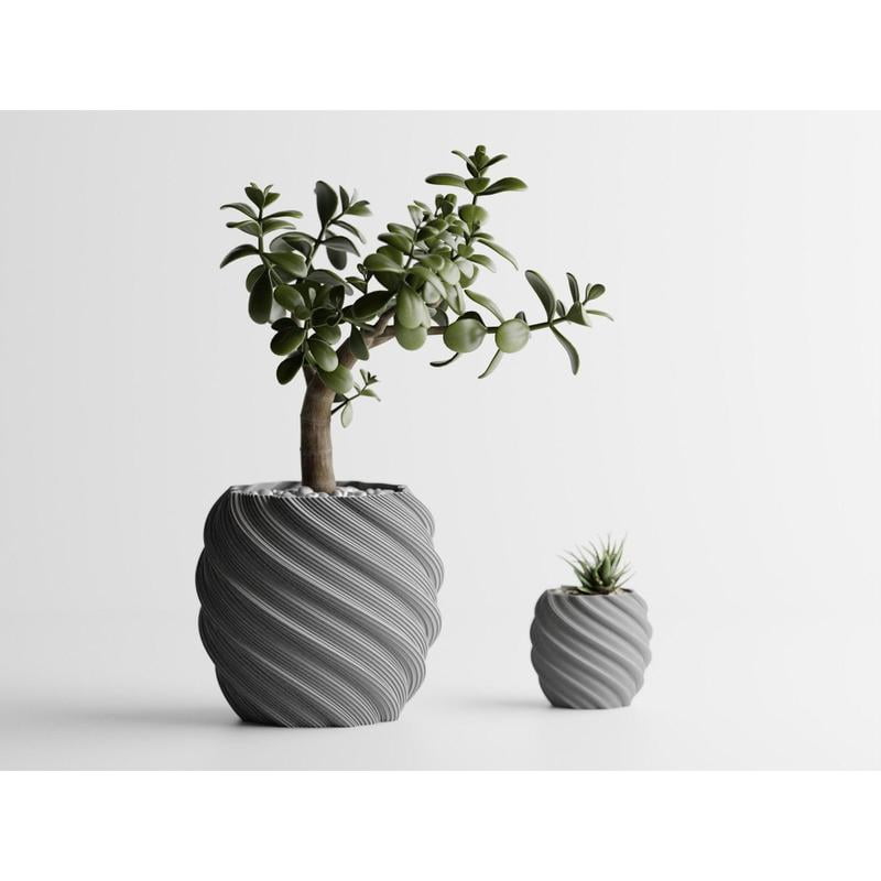 Ribbed Elegance Plant Pot Elegant Design with Ribbed Texture 60mm ...