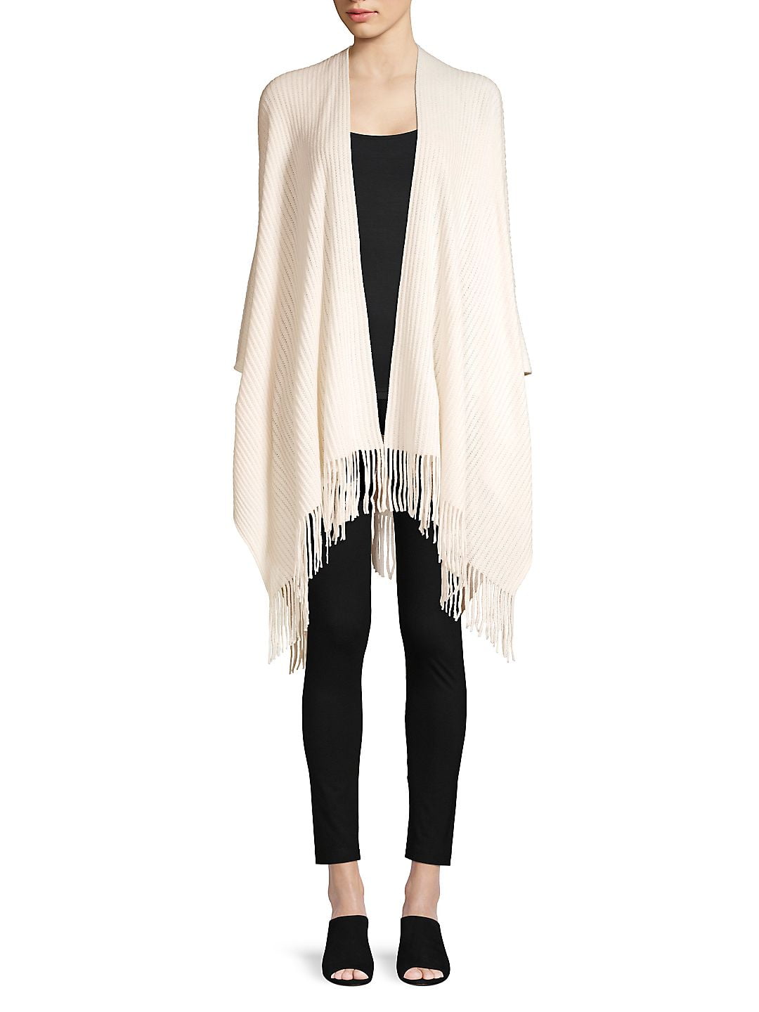 Ribbed Fringe Ruana Wrap - Walmart.com
