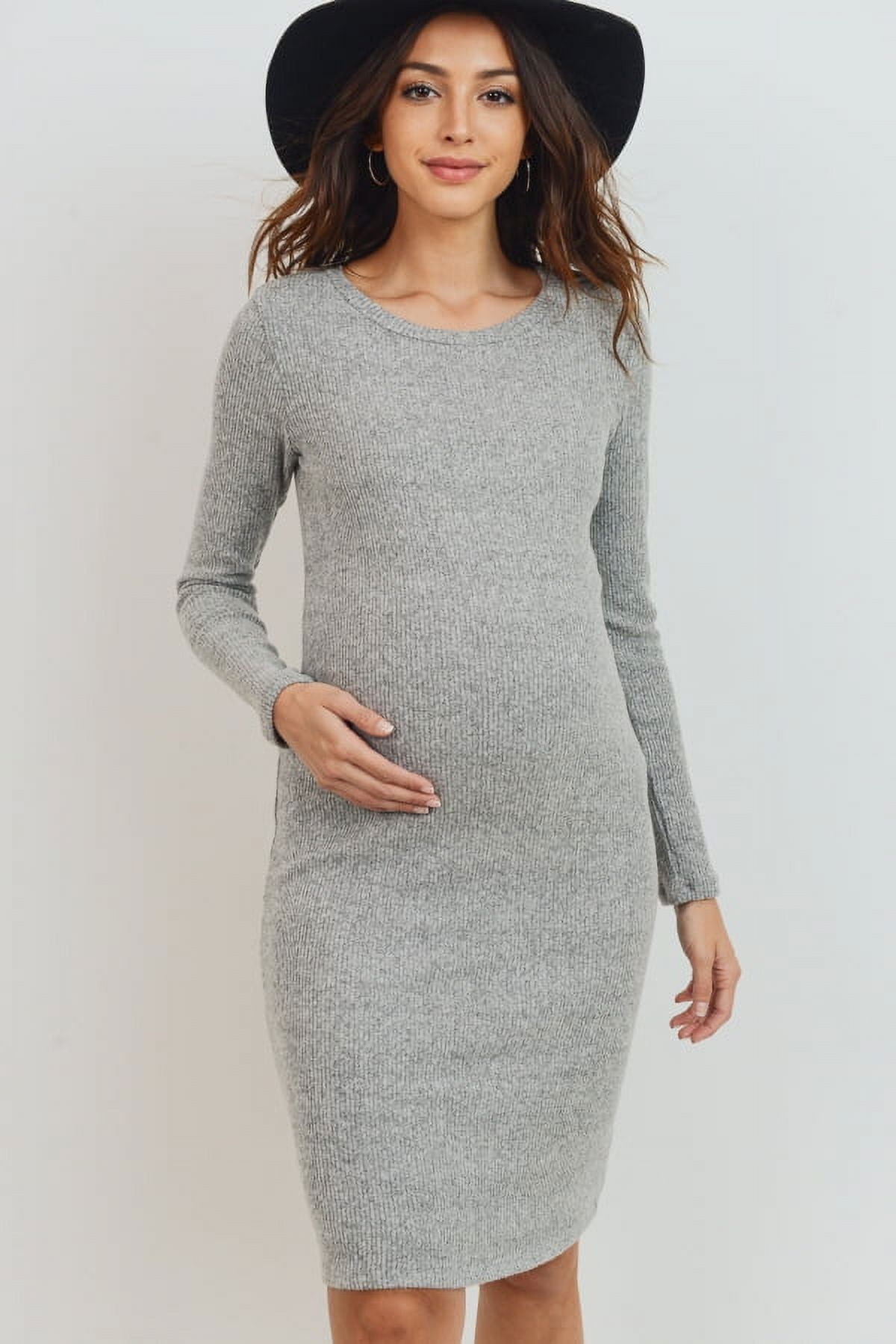Ribbed Knit Maternity Bodycon Dress - Walmart.com