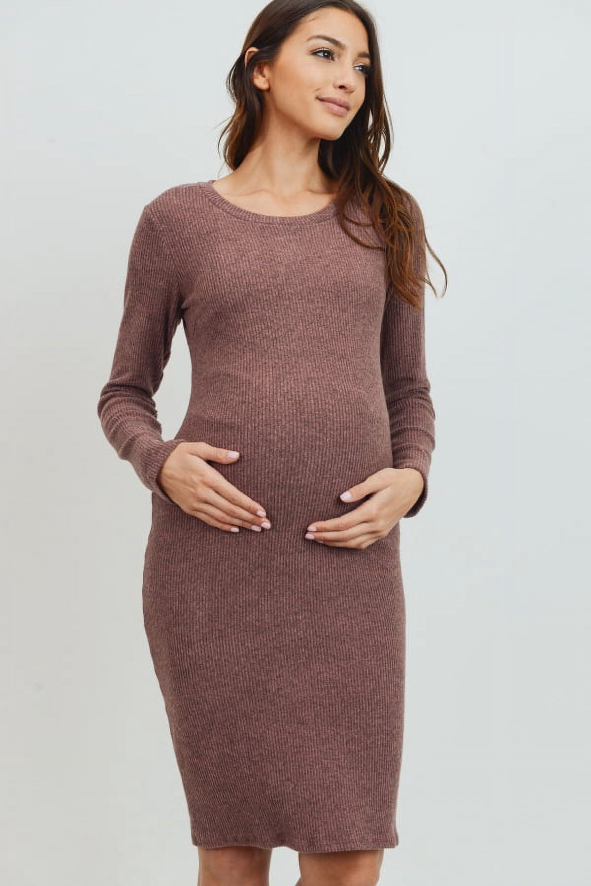Ribbed Knit Maternity Bodycon Dress - Walmart.com