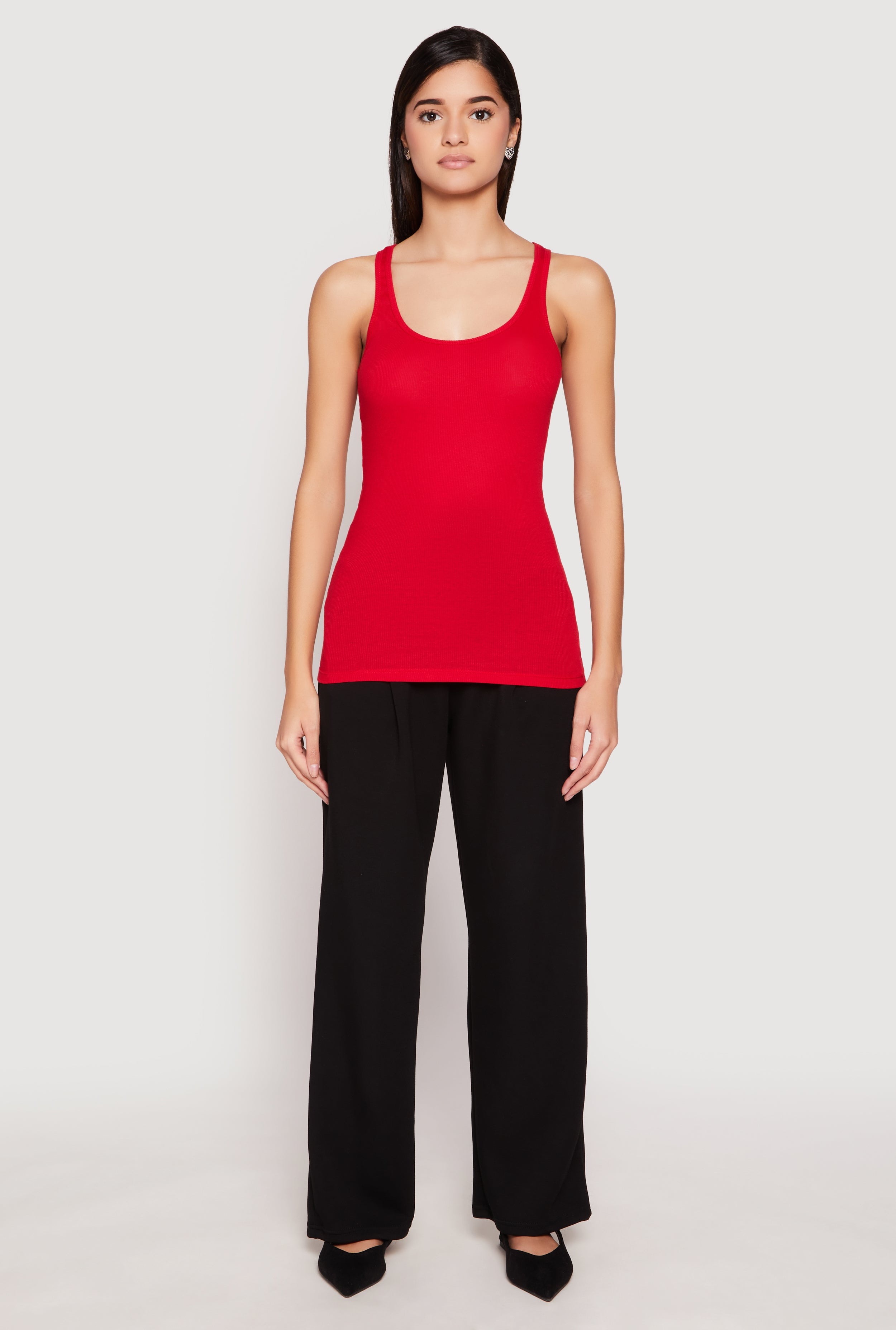 Womens Ribbed Knit Racerback Tank Top - Walmart.com