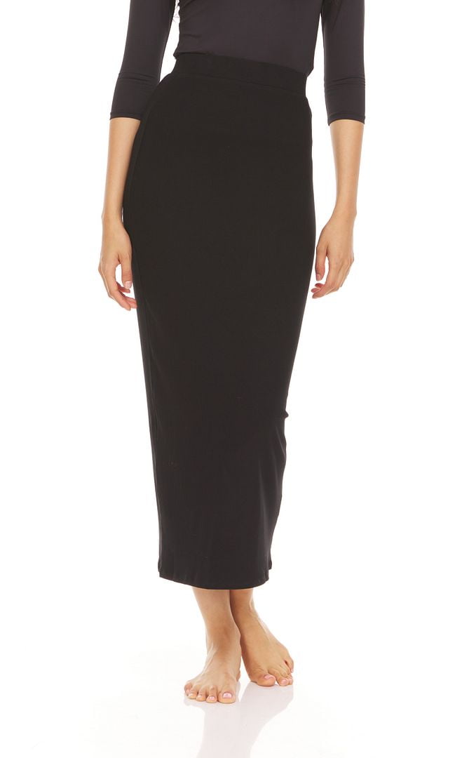 BGDK Women's Ribbed Maxi Skirt - Bodycon, Elastic High Waist, Below ...