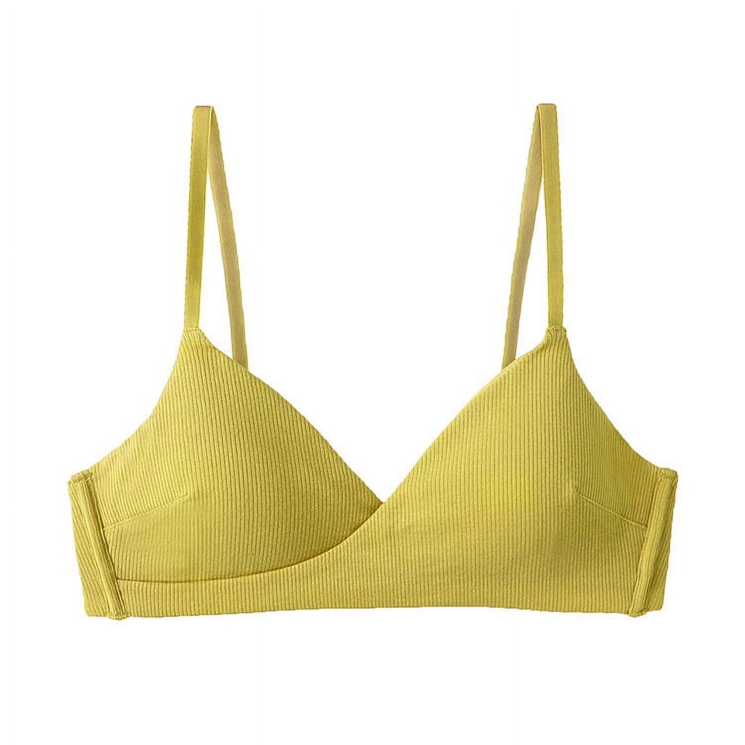 Ribbed Modal Cotton Steelless Triangle Cup Bra Crossover Bra for Women ...