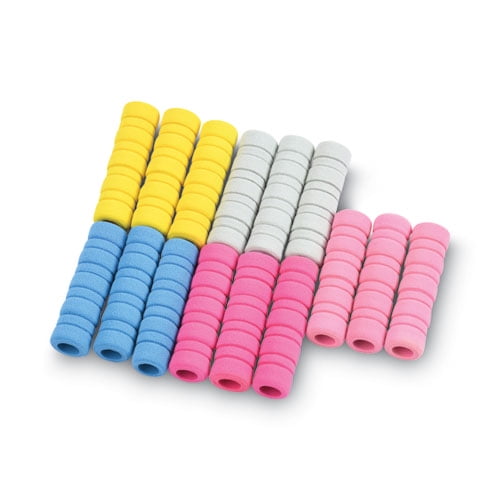 Ribbed Pencil Cushions, 1.75" Long, Assorted Colors, 50/box | Bundle of ...