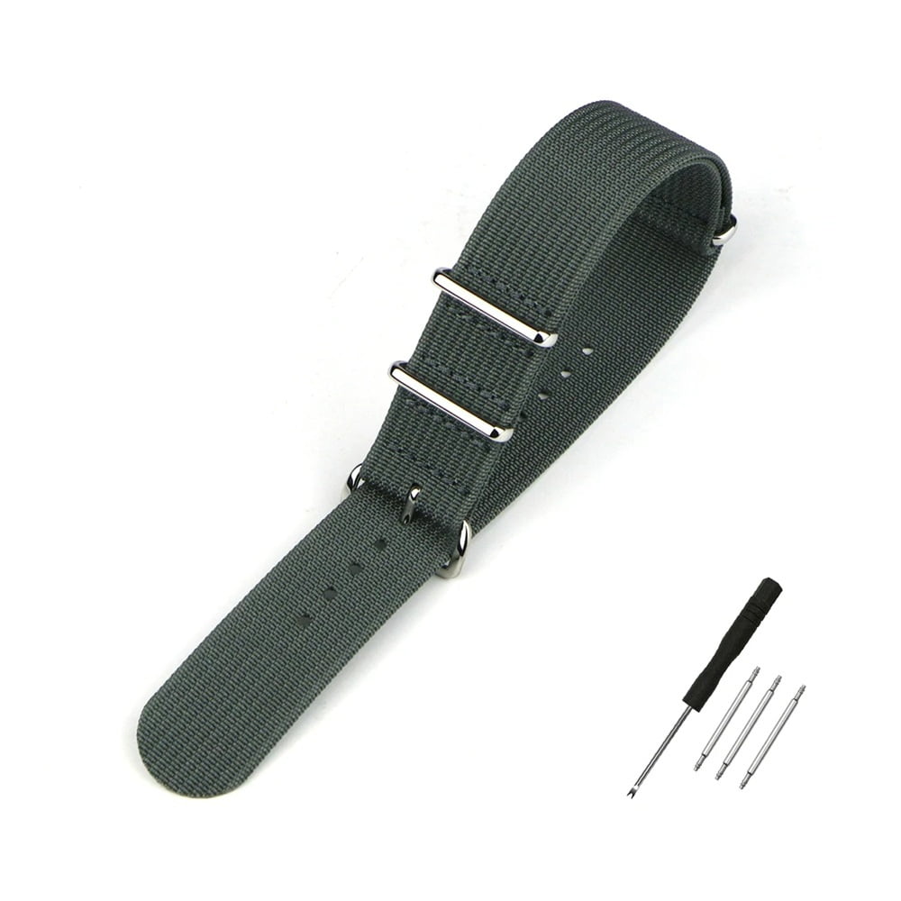 Ribbed Watch Strap 20mm 22mm 18mm 19mm Rugged Nylon Military Straps ...