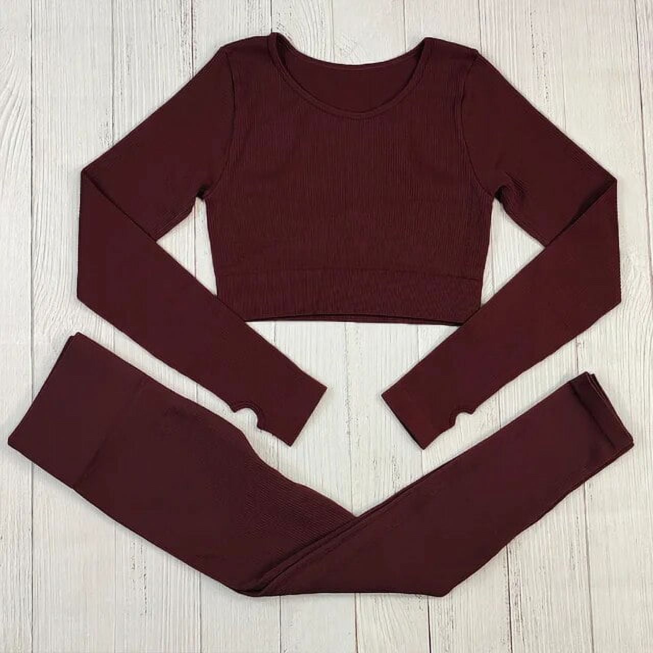 Ribbed Yoga Set Sportswear Women Suit For fitness Seamless Sports Suit ...