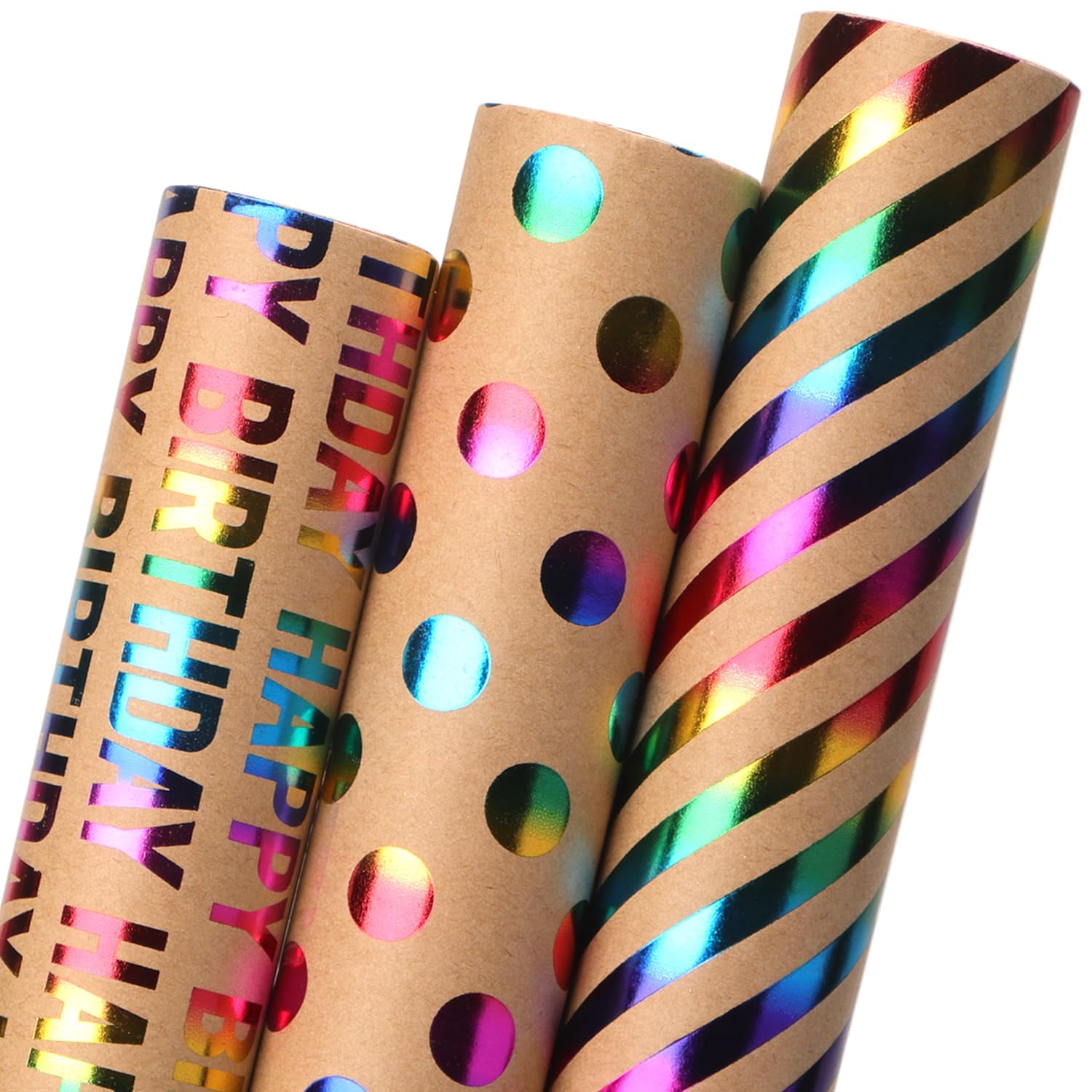 Ribbli Birthday Kraft Wrapping DEF29 Paper Iridescent Gift Wrapping ...