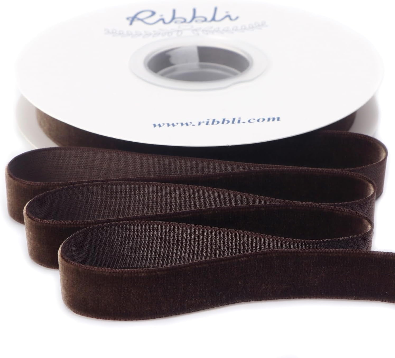 Ribbli Brown Velvet Ribbon 5/8 Inches Continuous10 Yard Spool Christmas ...