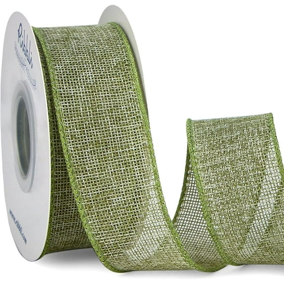Ribbli Burlap Wired Edge Ribbon,1-1/2 Inch x 10 Yard,Natural,Solid for ...