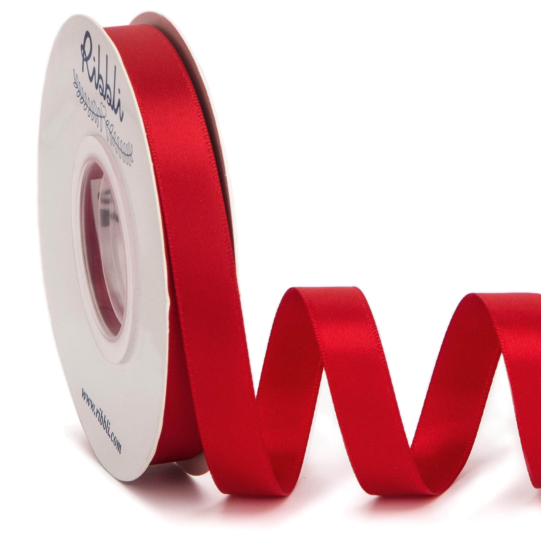 Ribbli Double Faced Red Satin Ribbon,1/2â€ x Continuous 25 Yards,Use ...