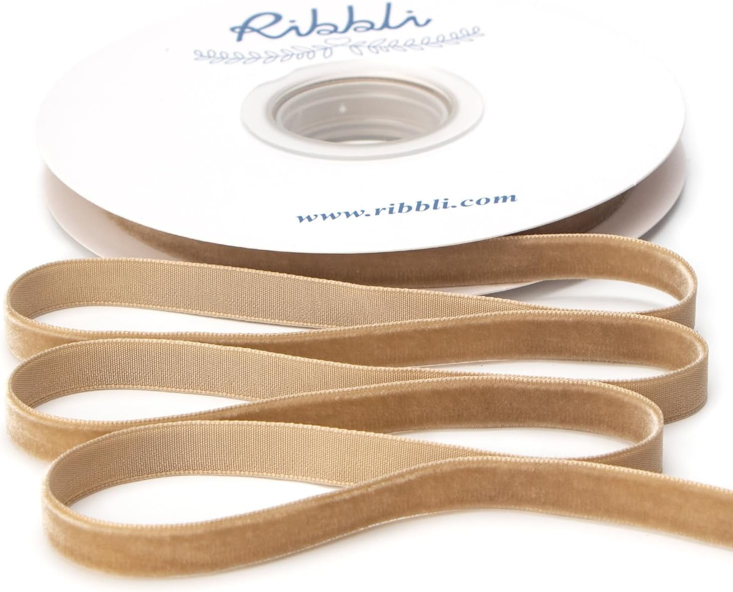 Ribbli Polyester Camel Velvet Ribbon,3/8 Inches Continuous10-Yard Spool ...
