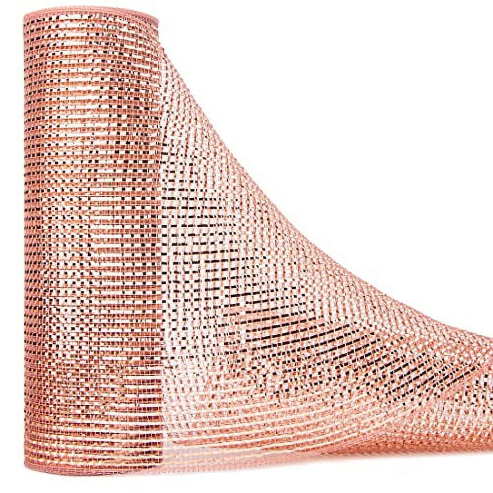 Ribbli Rose Gold Decorative Mesh Ribbon Roll, 10 inch x 30 feet ...