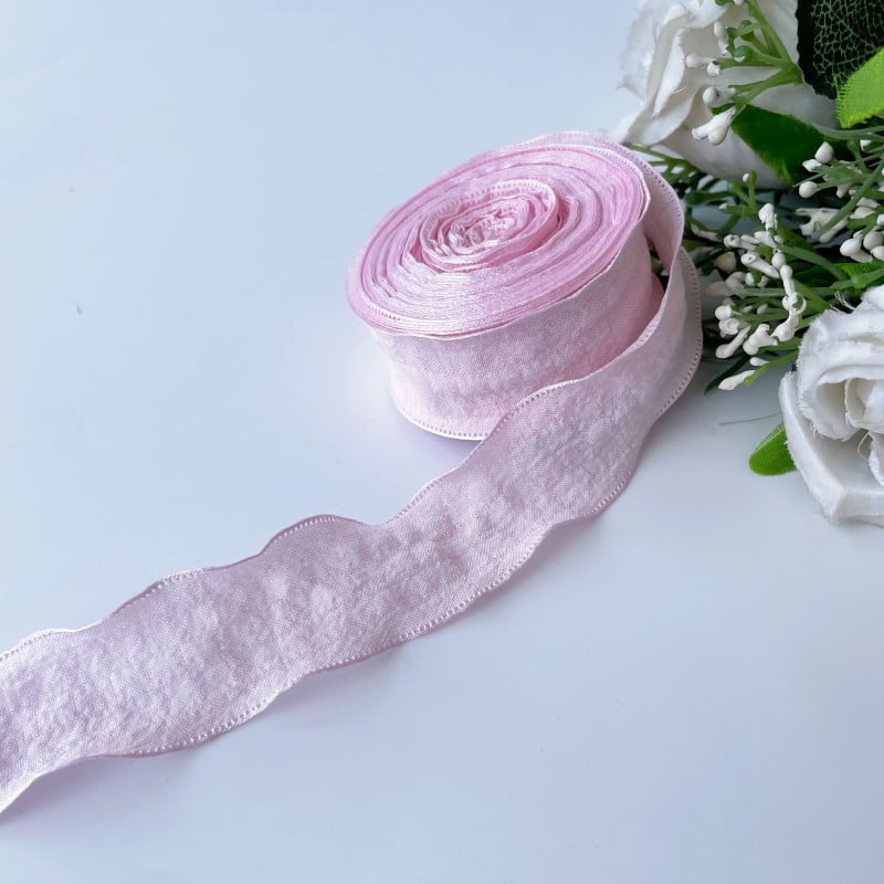Ribbon 2 Rolls Wavy Handmade Wide Ribbon for Gift Wrap Craft Sewing 1 ...