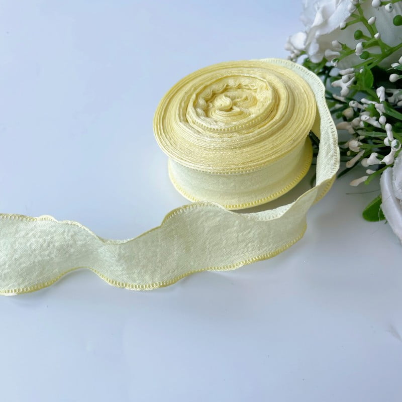 Ribbon 2 Rolls Wavy Handmade Wide Ribbon for Gift Wrap Craft Sewing 1 ...